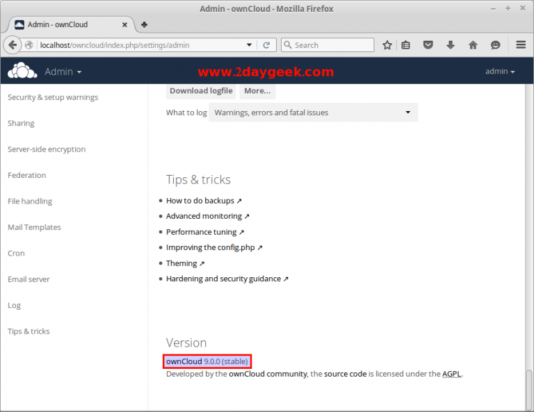 Install Owncloud 9.0 storage on Linux using repository | 2DayGeek