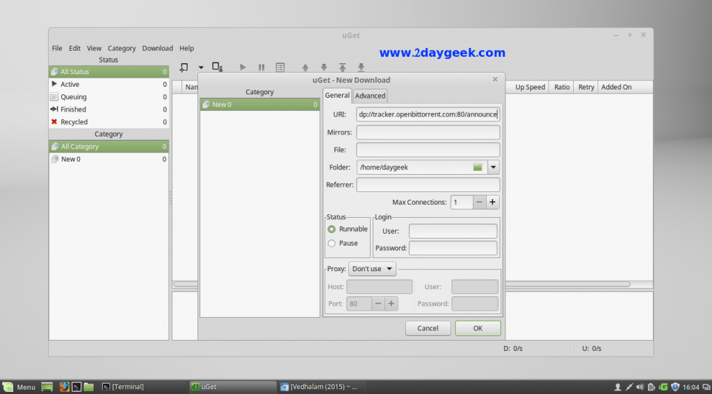 Install uGet 2.0.5 Download Manager on Linux | 2DayGeek