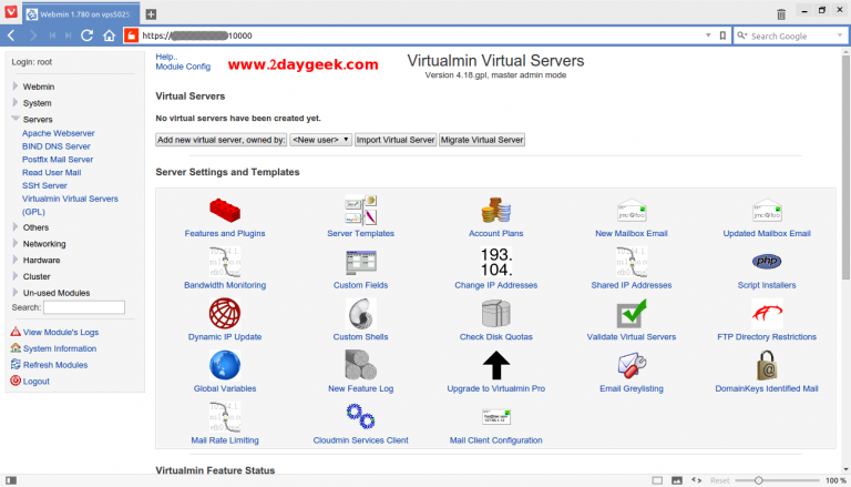 Install Virtualmin 4.18 in Linux via RPM file | 2DayGeek