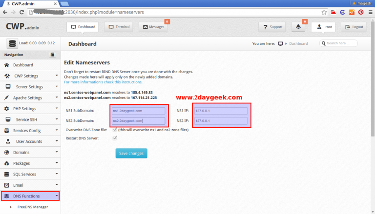 Install CentOS Web Panel (0.9.8.11) Web Hosting Control Panel on CentOS ...