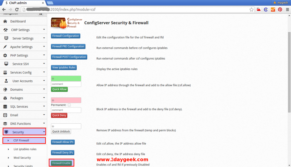 Install CentOS Web Panel (0.9.8.11) Web Hosting Control Panel on CentOS ...