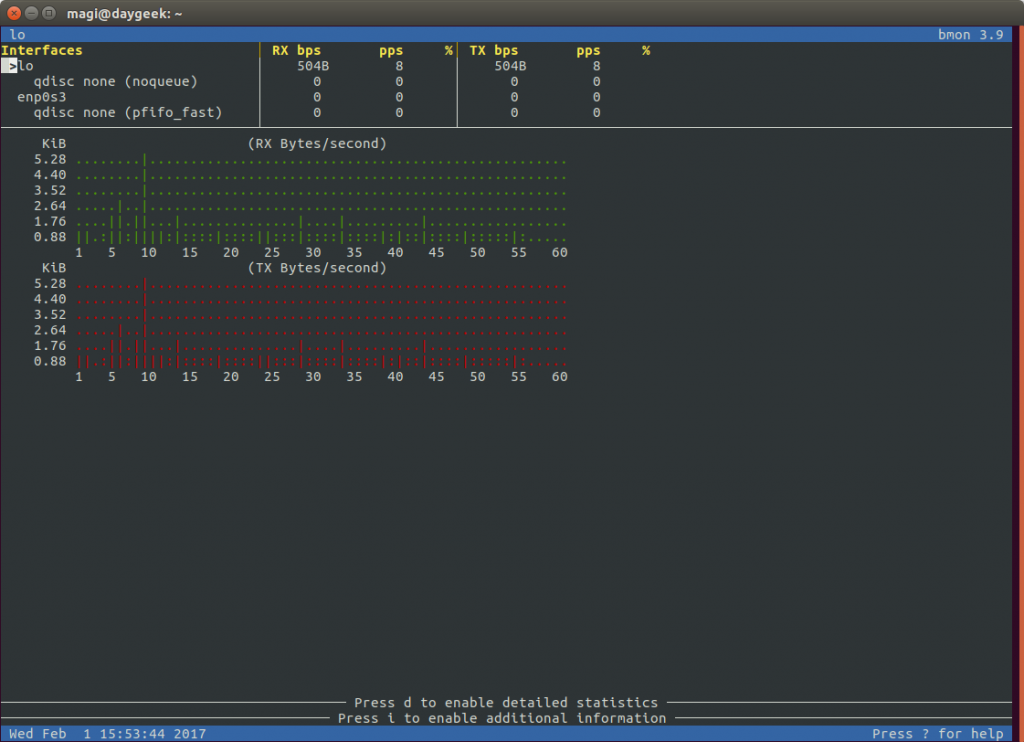 Bmon Real Time Bandwidth Monitor In Linux