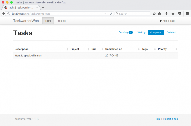 Taskwarrior-Web : A web Interface for Taskwarrior todo Application | 2DayGeek