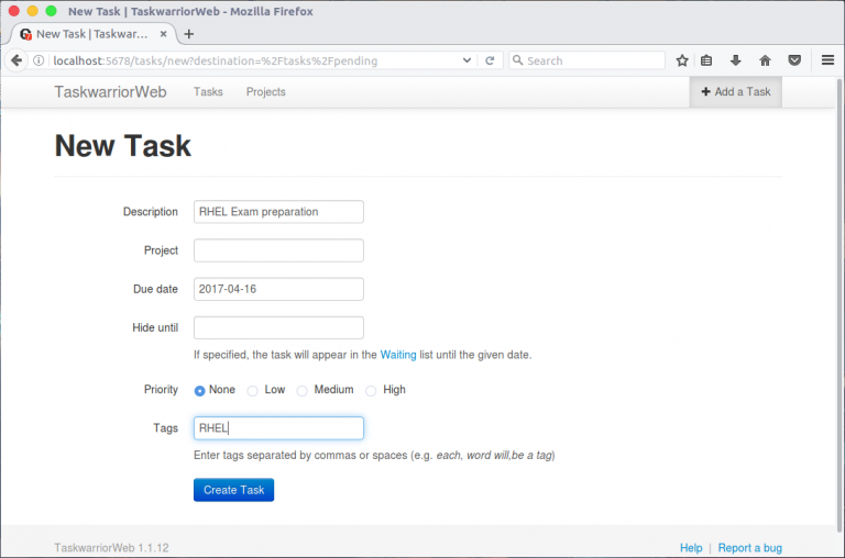 Taskwarrior Web A Web Interface For Taskwarrior Todo Application