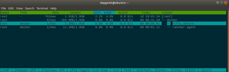 cTOP - A Command Line Based Linux Containers Monitoring Tool | 2DayGeek