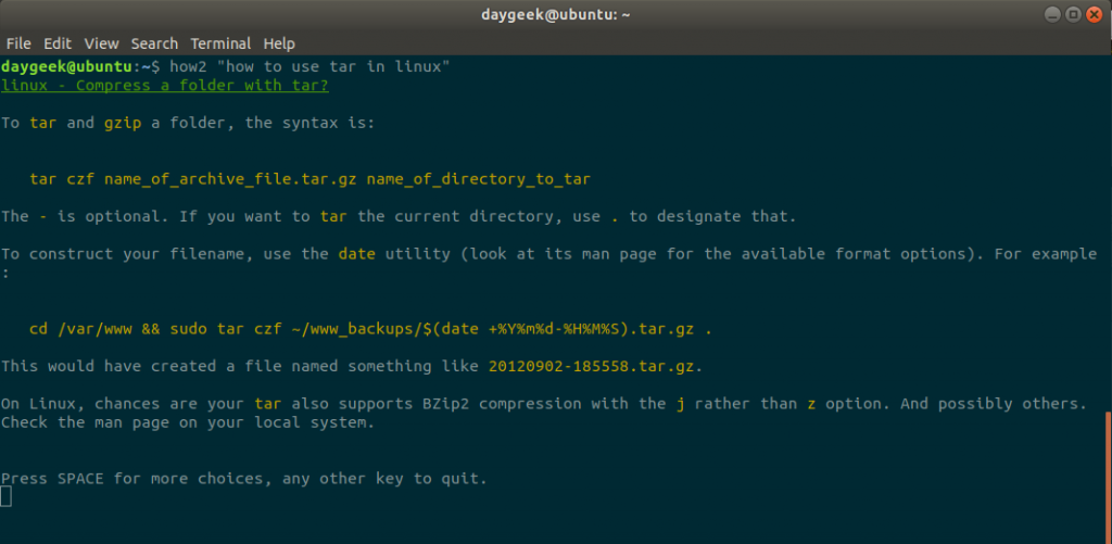 how2 - Simple Way To Browse Stack Overflow From The Terminal | 2DayGeek