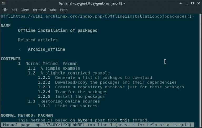 Arch-Wiki-Man - A Tool to Browse The Arch Wiki Pages As Linux Man Page ...