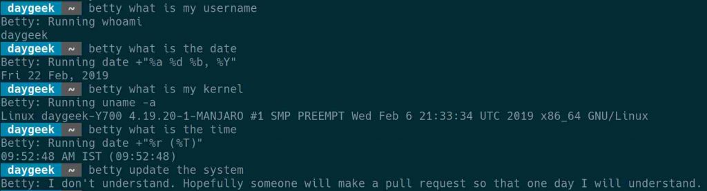 Betty - A Friendly Interface For Your Linux Command Line | 2DayGeek