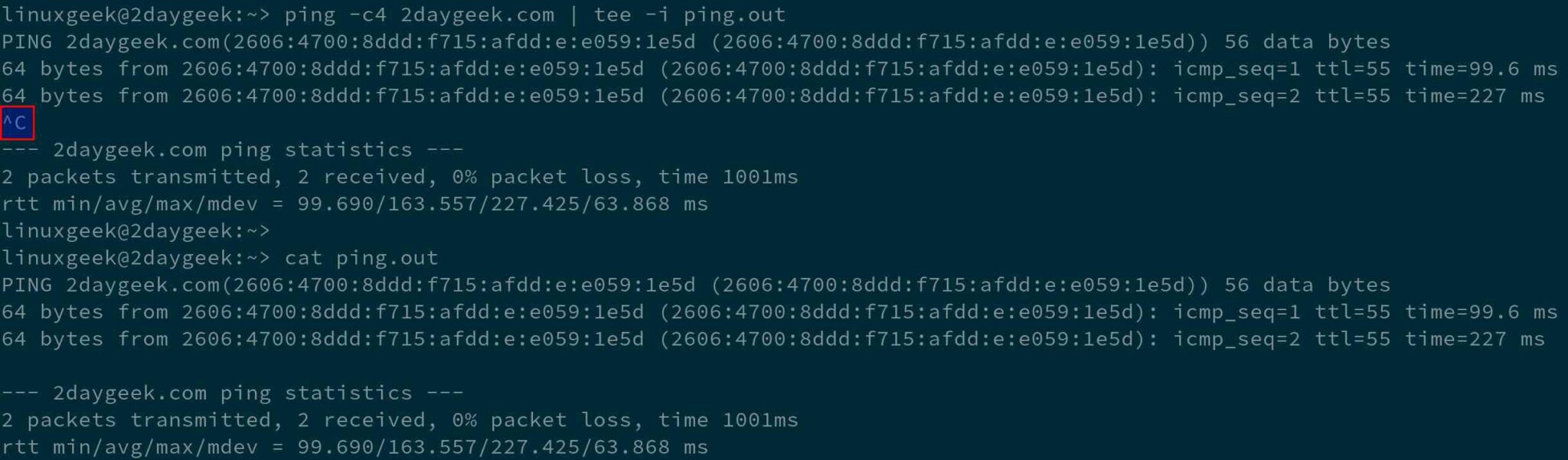 Linux tee command with examples | 2DayGeek