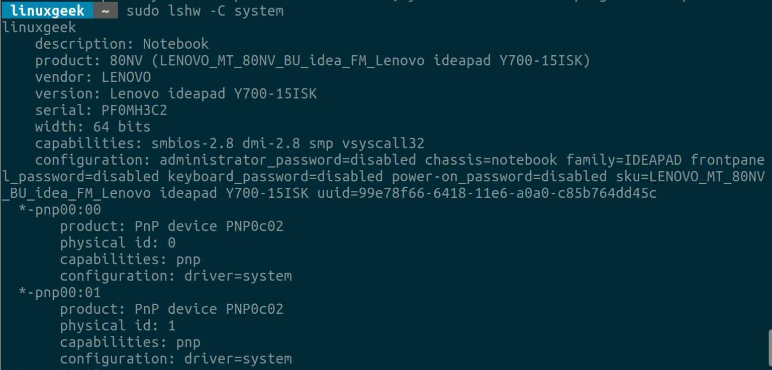 How to Check Linux System Hardware Information | 2DayGeek